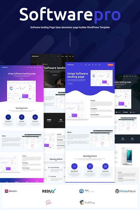 Softwarepro Software Landing Page Sass Wordpress Theme Freelancer