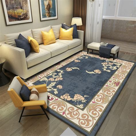 중국 스타일 중국어 회화 응접실 지역 깔개 소프트 플란넬 소파 바닥 매트 침실 깔개 논슬립 직사각형 거실 카펫 카펫 Aliexpress