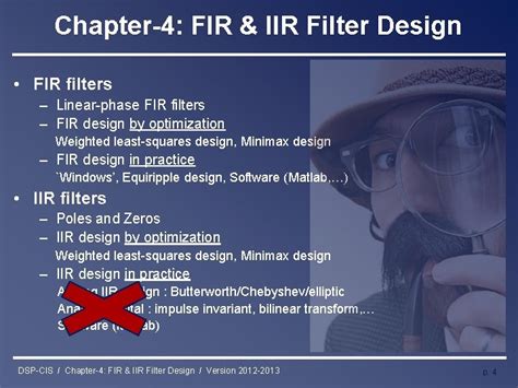 dspcis chapter4 fir iir filter design marc moonen