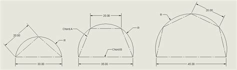 Geometry Equation To Determine Arc Radius Given A Chord Intersecting Both Ends Of The Arc And