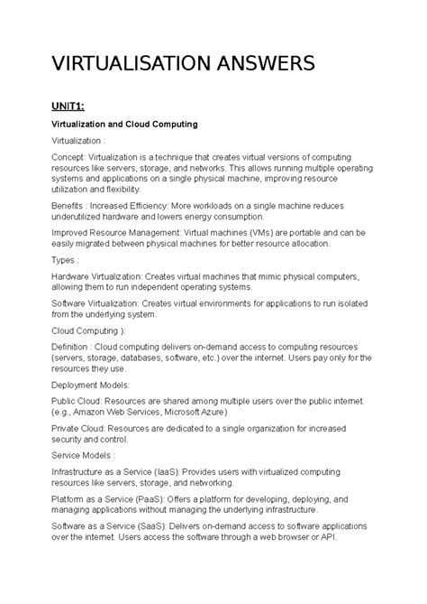Ccs372 Virtualisation Notes Virtualisation Answers Unit1