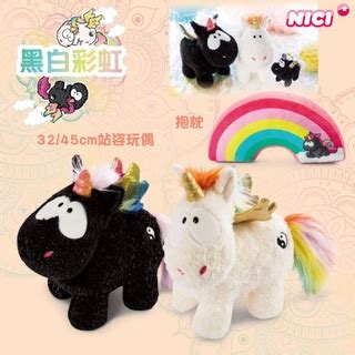 NICI 32cm白彩虹獨角精靈站姿玩偶 蝦皮購物
