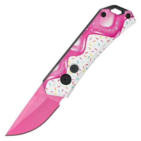 5 Frosted Push Button Knife