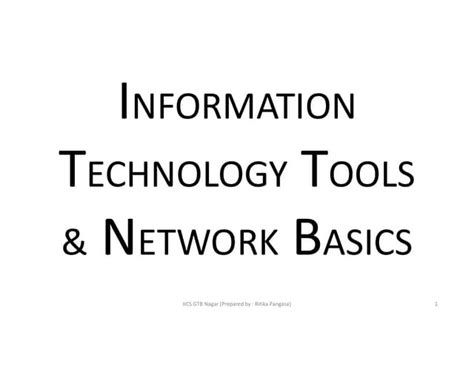 Basic Of Computer And Information Technology Tools And Network Basics Ppt