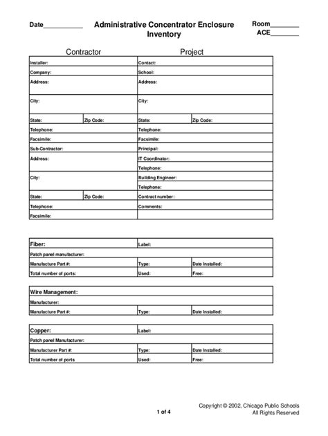 Fillable Online Mdf Idf Copper Control Patch Panel Inventory Fax Email