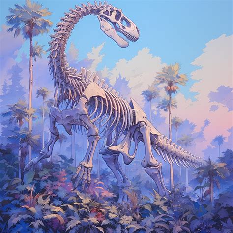 Towering Giraffatitan Skeleton Rears Up Stock Illustration