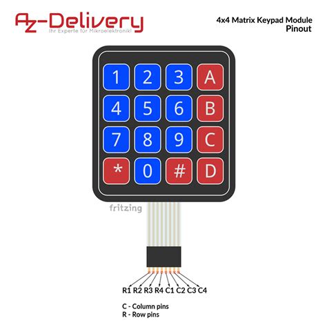 Azdelivery Matrix Array 4×4 Membrane Switch 16 Key Keypad Keyboard Including E Book Bigamart