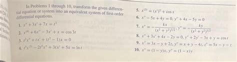 Solved In Problems Through Transform The Given Chegg Com