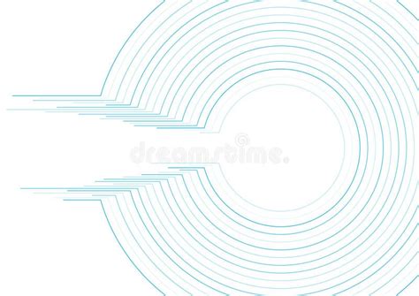 Blue Circular Lines Abstract Futuristic Tech Background Stock Illustration Illustration Of