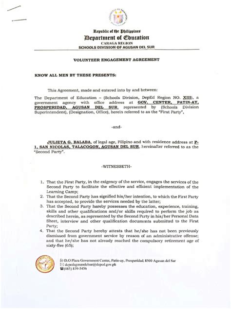 Balaba Agreement Pdf