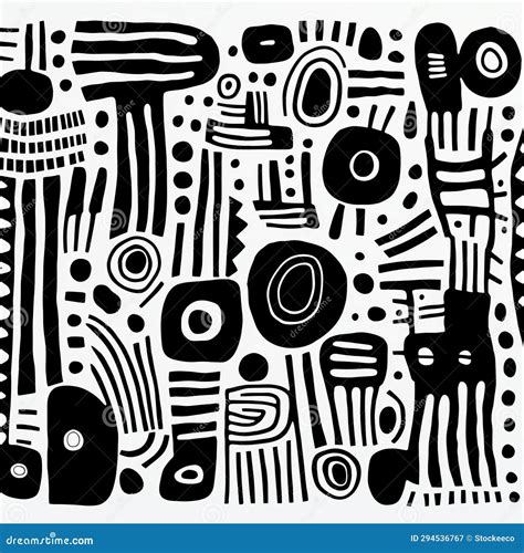 primitive forms a simple doodle poster with absurd monotone