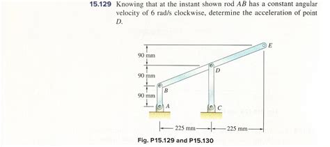 Solved 15 129 Knowing That At The Instant Shown Rod Ab Has A
