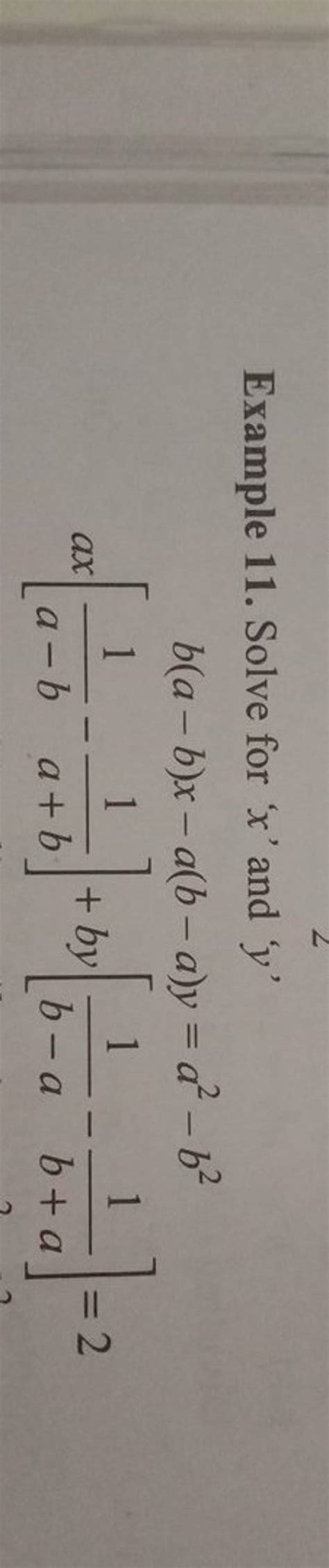 Example 11 Solve For X And Y Begin Array C B A B X A B A