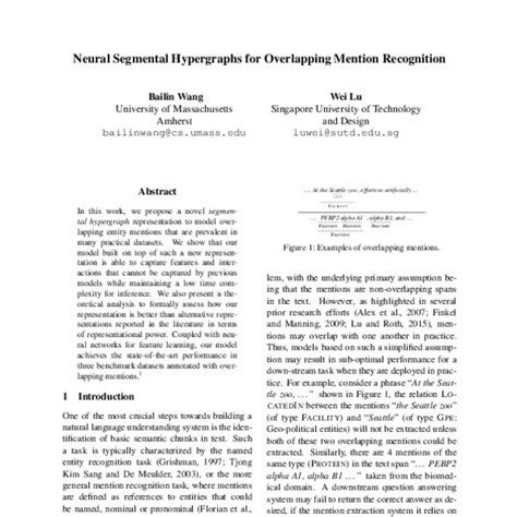 Neural Segmental Hypergraphs For Overlapping Mention Recognition Acl Anthology