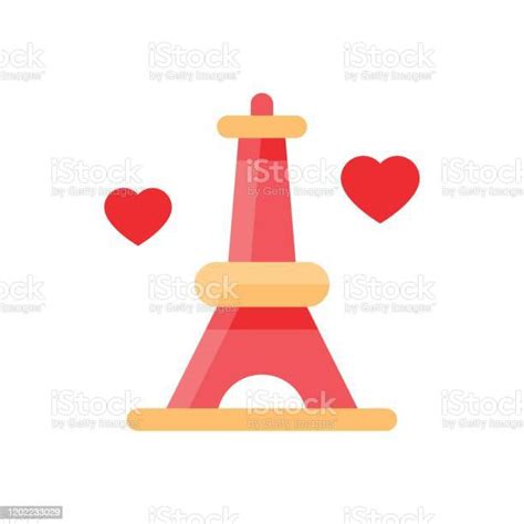 발렌타인 관련 사랑과 로맨스 에펠 탑 플랫 디자인에 심장 벡터 2월에 대한 스톡 벡터 아트 및 기타 이미지 2월 관광 국제 관광명소 Istock