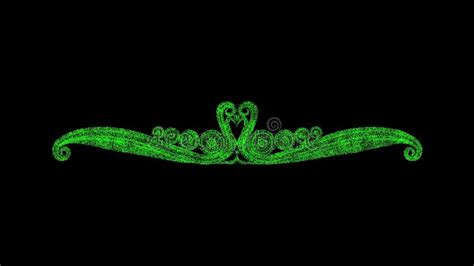 3d Ornament On Black Bg Object Dissolved Green Flickering Particles Business Backdrop Science