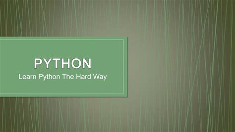 Learn Python The Hard Way Presentation Ppt