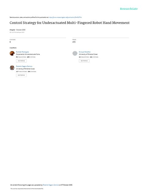 Control Strategy For Underactuated Multi Fingered Robot Hand Movement Pdf Prosthesis