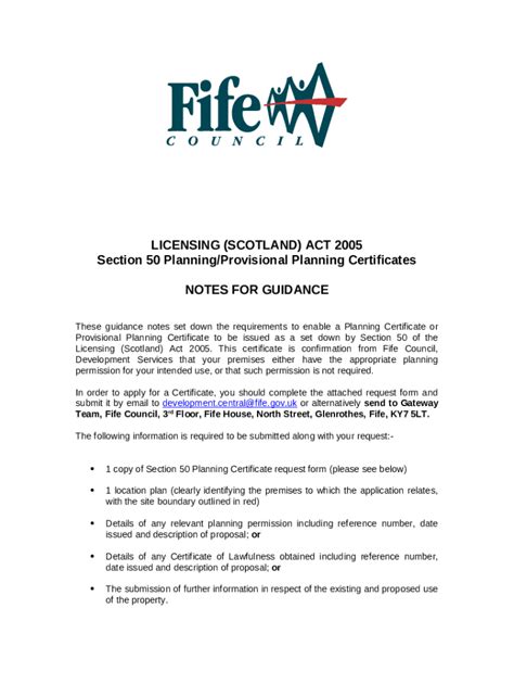 Section 50 Planning Certificates My West Dunbartonshire Doc Template Pdffiller