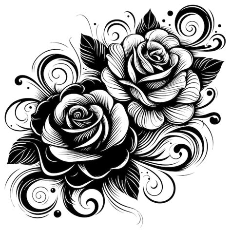 Line Drawing Of Floral Ornaments Premium Ai Generated Vector