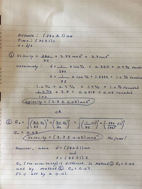 Experimental Physics Propagation Of Uncertainty Vs Dividing