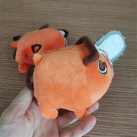 애니메이션 전기톱 남자 포치타 코스프레 귀여운 봉제 인형 열쇠고리 인형 펜던트 장난감 10cm 열쇠고리 코스튬 및 액세서리