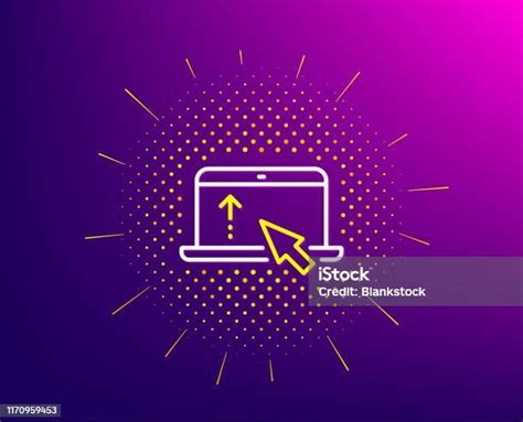 랩톱 라인 아이콘을 위로 스와이프합니다 스크롤 화살표 기호입니다 방문 페이지 스크롤 벡터 0명에 대한 스톡 벡터 아트 및 기타 이미지 Istock