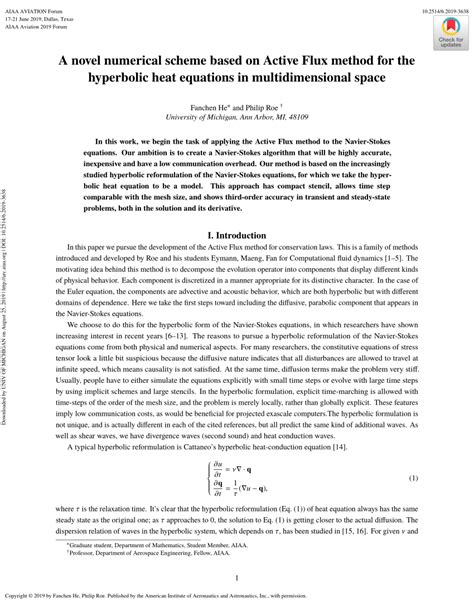 pdf a novel numerical scheme based on active flux method for