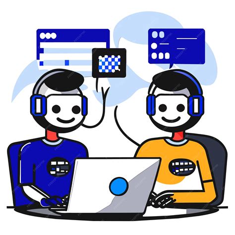 Premium Vector Coding Comedy In The Ai Lab Programmers And Robots