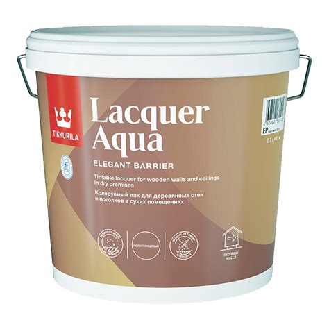 Лак акриловый Tikkurila Lacquer Aqua основа ЕР бесцветный 2,7 л ...