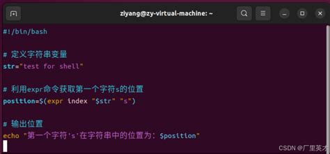 Linux实验报告4 Shell脚本编程基础3在命令行定义一个字符串变量str并且赋值为 Test For Shell”然后利用