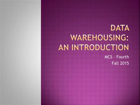Data Warehousing Pptx Databases Computer Software And Applications