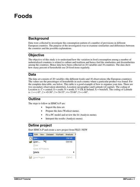 Simca P 12 Tutorial Pdf Principal Component Analysis Data Set