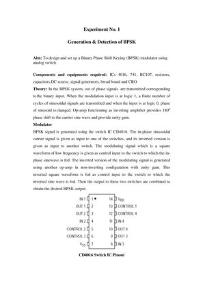 Expt Error Performance Of BPSK Matlab Experiment No Error Performance Of BPSK Aim To