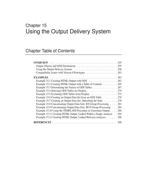 Using The Output Delivery System Overview