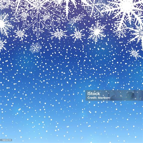 파란색에 눈송이와 겨울 배경입니다 벡터 일러스트레이션 12월에 대한 스톡 벡터 아트 및 기타 이미지 12월 1월 겨울 Istock