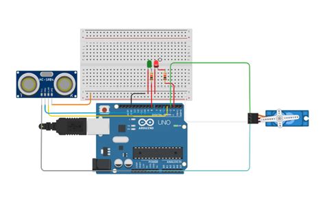 Circuit Design Proyecto Sensor Ultrasonido Tinkercad