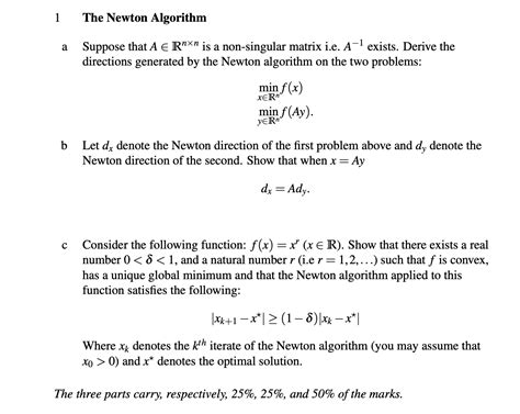 Optimization The Newton Algorithm Proving Convexity Of Xr And Finding The Global Minima