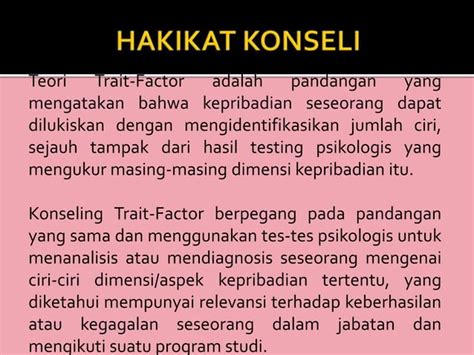 Trait And Factor Ppt PPT