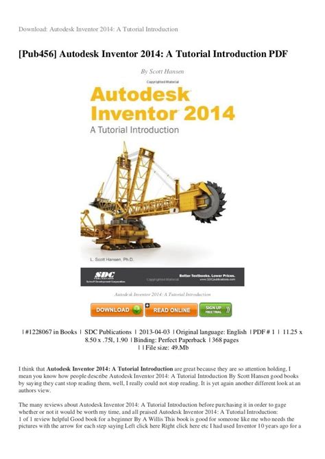 Review Autodesk Inventor 2014 A Tutorial Introduction Pdf 8dd48