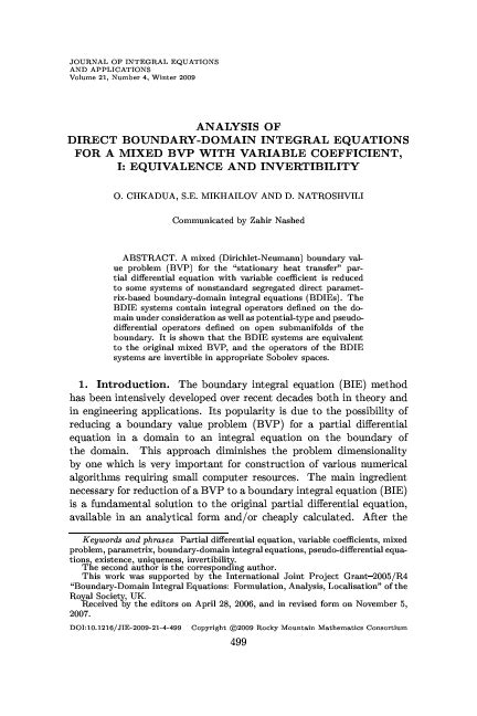 pdf analysis of direct boundary domain integral equations for a mixed