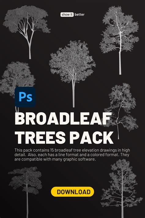 Broadleaf Trees Elevation Pack Procreate Brushes Free Free Download