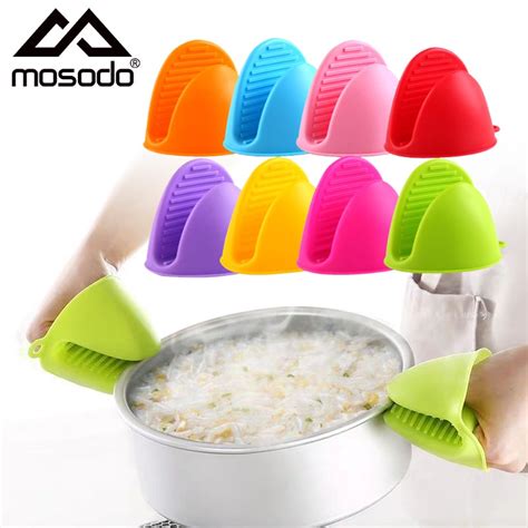 주방 실리콘 오븐 장갑 클립 베이킹 전자 레인지 냄비 단열 홀더 미끄럼 방지 그립 주방 액세서리 2 개오븐 장갑 And 오븐 소매 Aliexpress