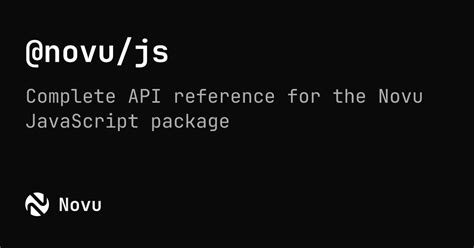Novu Js Novu Documentation