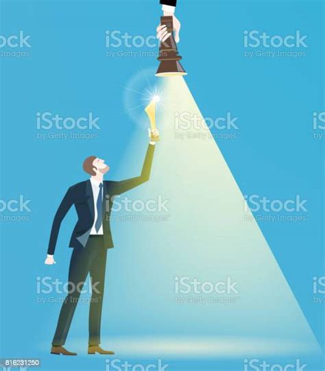 성공적인 사업가 토치 빛 조명입니다 승리 선도 성공 테마 그림입니다 비즈니스 개념 컬렉션입니다 1에 대한 스톡 벡터 아트 및