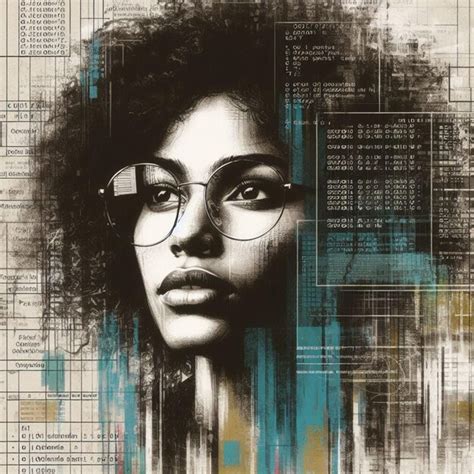 Premium Photo Digital Art Mixed Media Portrait Of An Africanamerican Female Computer Programmer