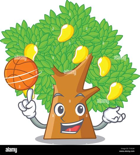 With Basketball Mango Tree Isolated With The Mascot Vector Illstration Stock Vector Image Art