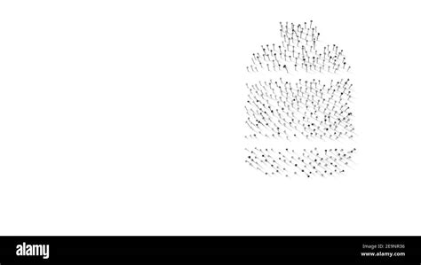 3d Rendering Of Nails In Shape Of Symbol Of Bottle With Label With