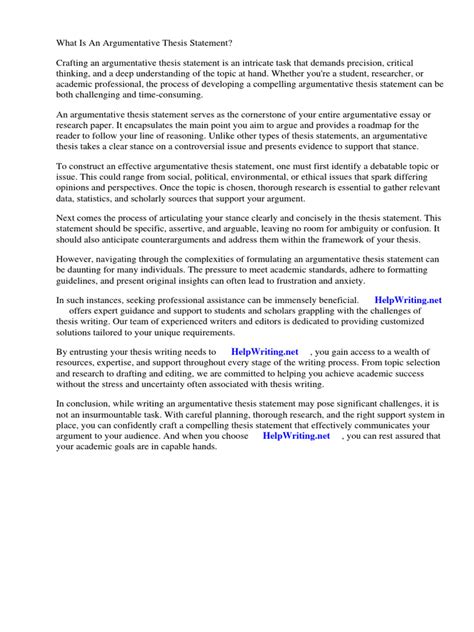 What Is An Argumentative Thesis Statement Pdf Essays Argument