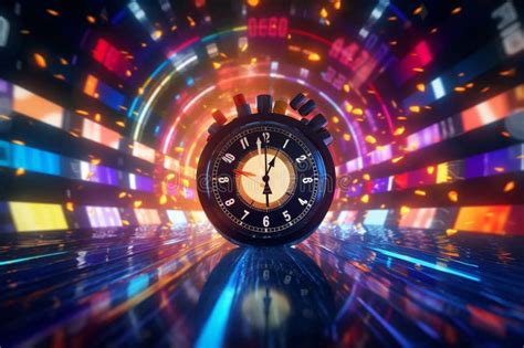 Countdown Clock Striking Midnight At A Vibrant Stock Illustration Illustration Of Star Clock